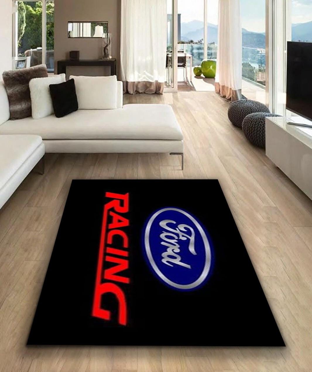 Ford Racing Rectangular Carpet, Rug, Man Cave, Decoration, Living Room ...