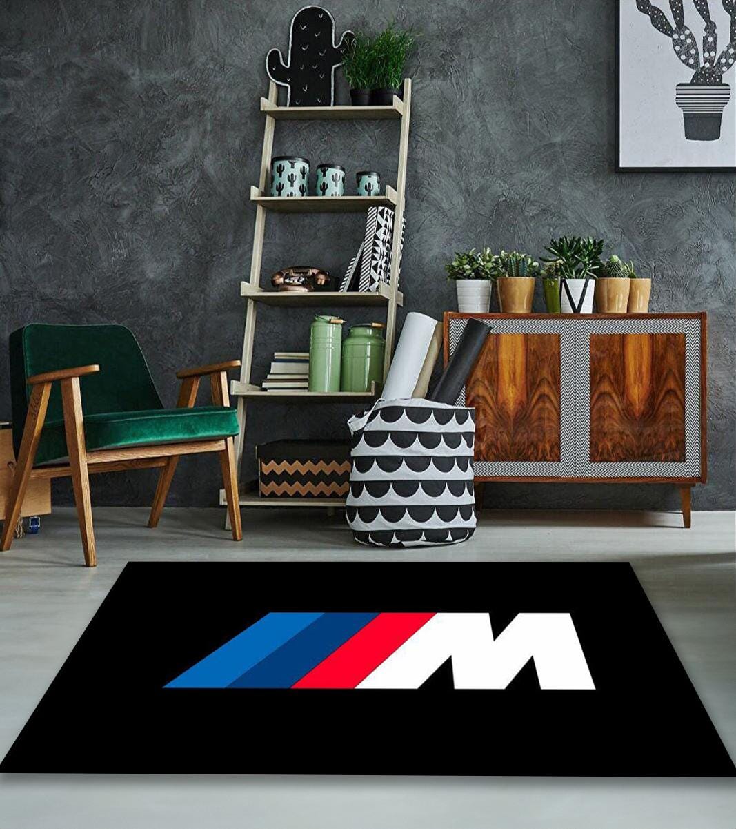 BMW M Logo Rectangular Carpet, Rug, Man Cave, Decoration, Living Room ...