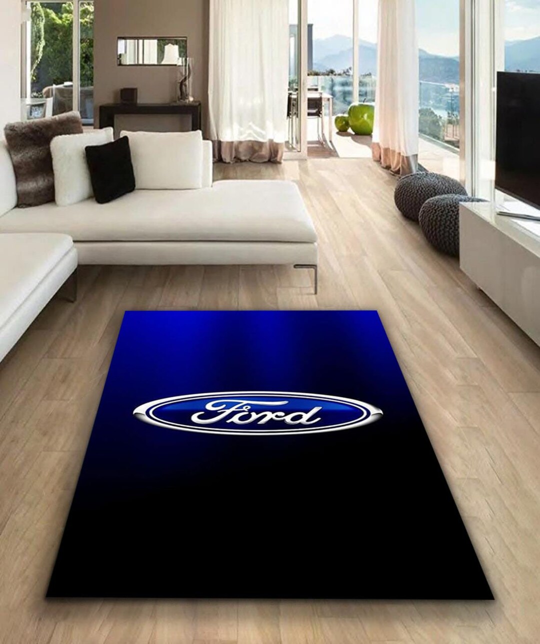 Ford Rectangular Carpet, Rug, Man Cave, Decoration, Living Room Rug ...