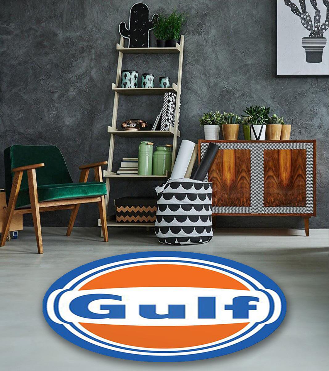 Gulf Oil Petroleum Logo Round Carpet, Rug, Family, Father, Mother ...