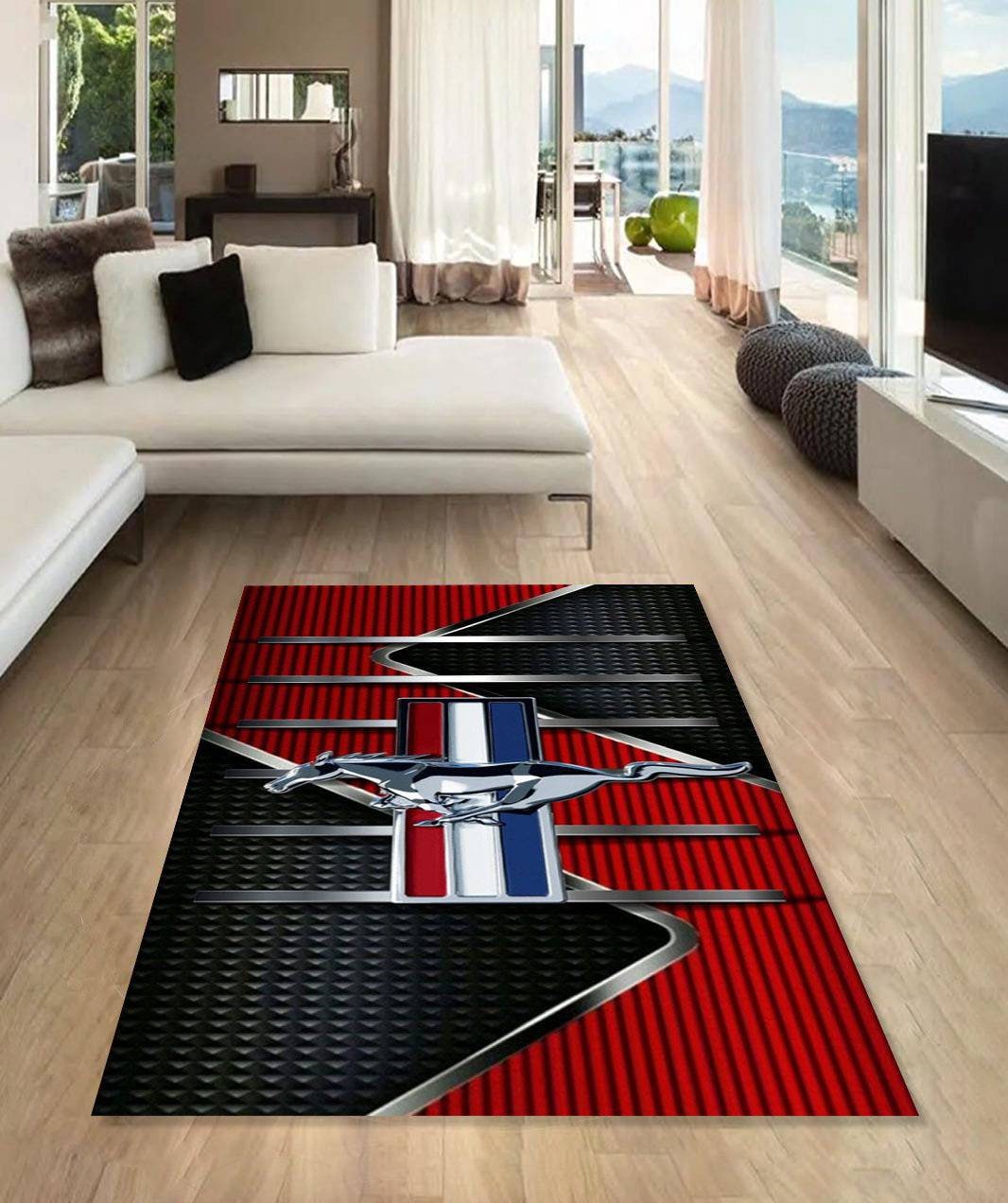 Ford Mustang Rectangular Carpet, Rug, Man Cave, Decoration, Living Room ...