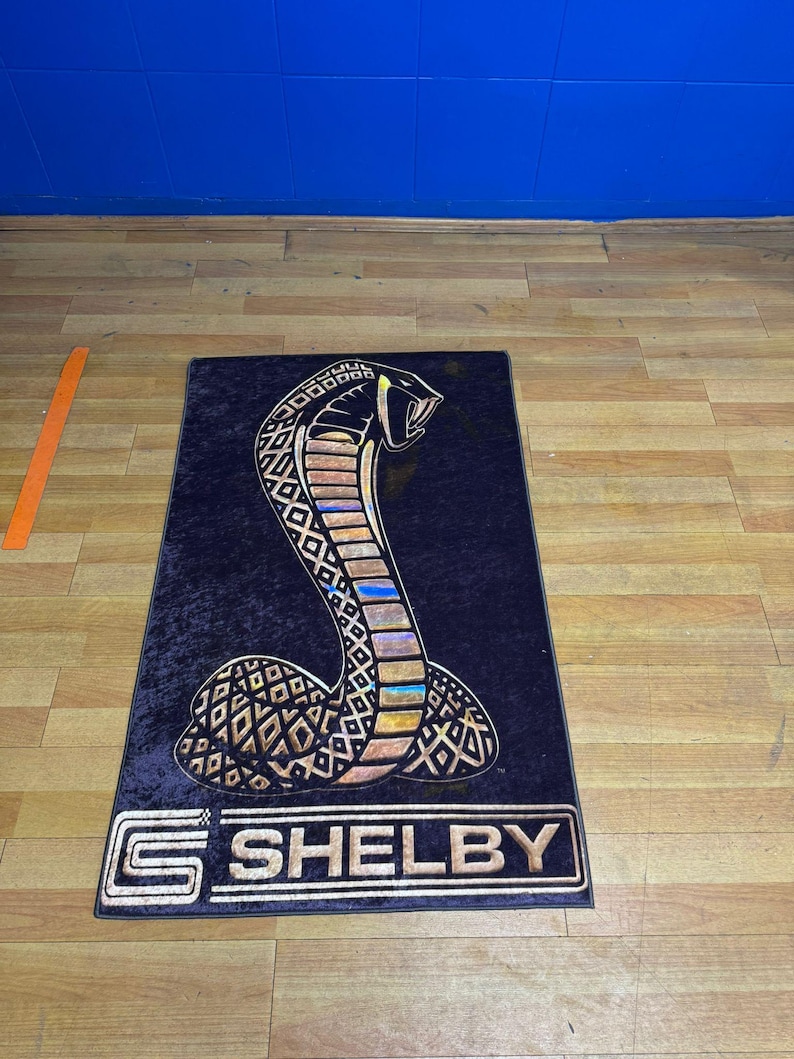 Shelby Mustang Cobra Rectangular Carpet, Rug, Man Cave, Decoration ...