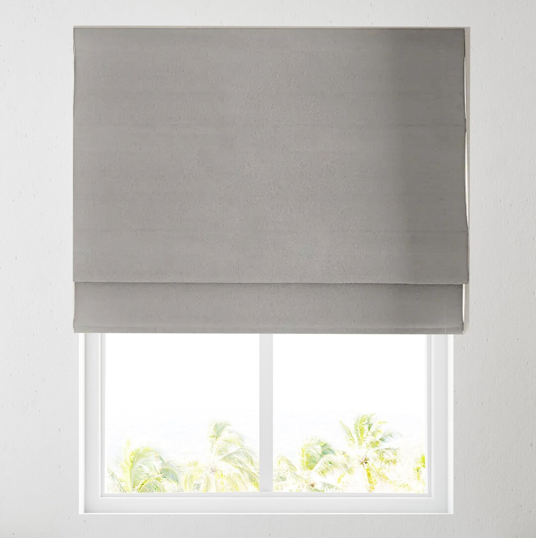 Soft Textured Ara Mid Grey Roman Blind Choice of Deluxe or Standard ...