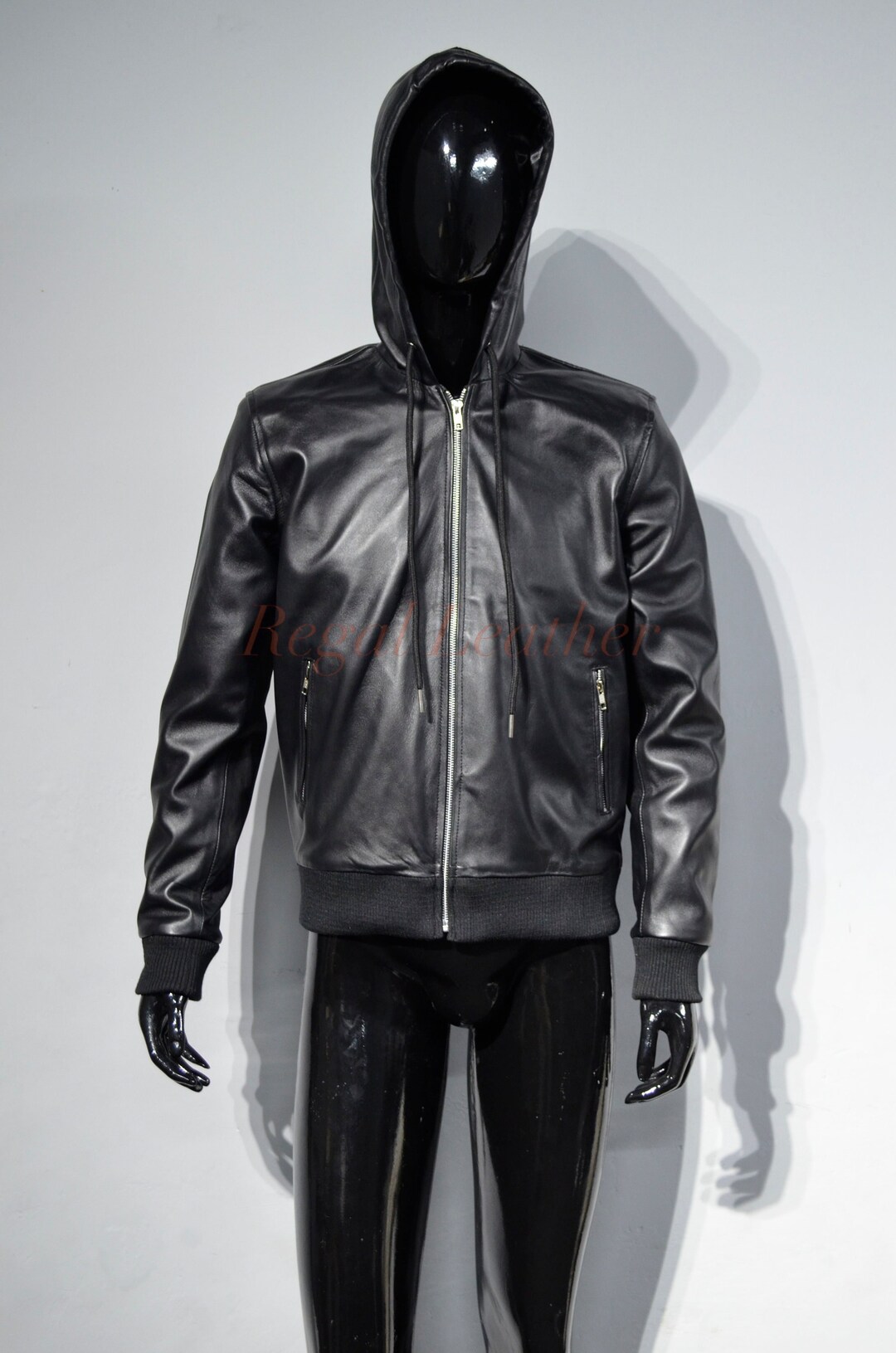 Men's Gay Leather Jacket Hoodie Style Premium Lambskin Leather LGBT ...