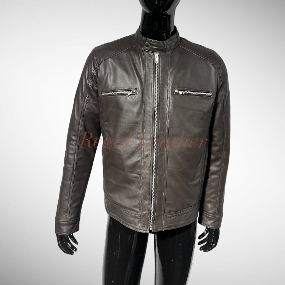 Men's Leather Jacket Genuine Leather Jacket Lambskin Leather Jacket ...
