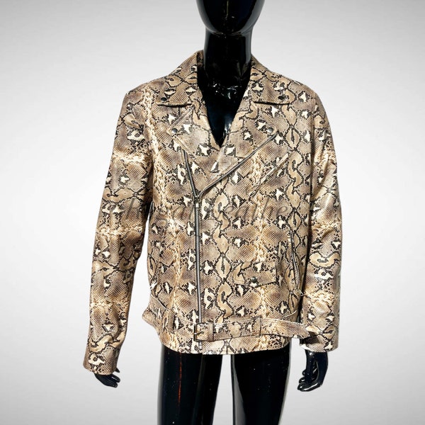 Snake Skin Biker Jackets Mens - Etsy