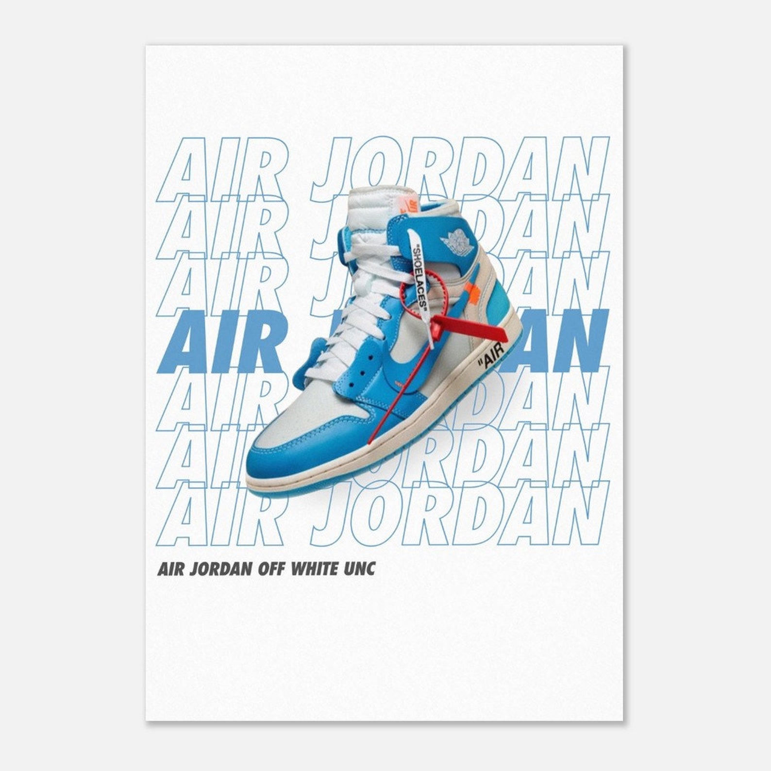 Air Jordan UNC off White Poster - Etsy