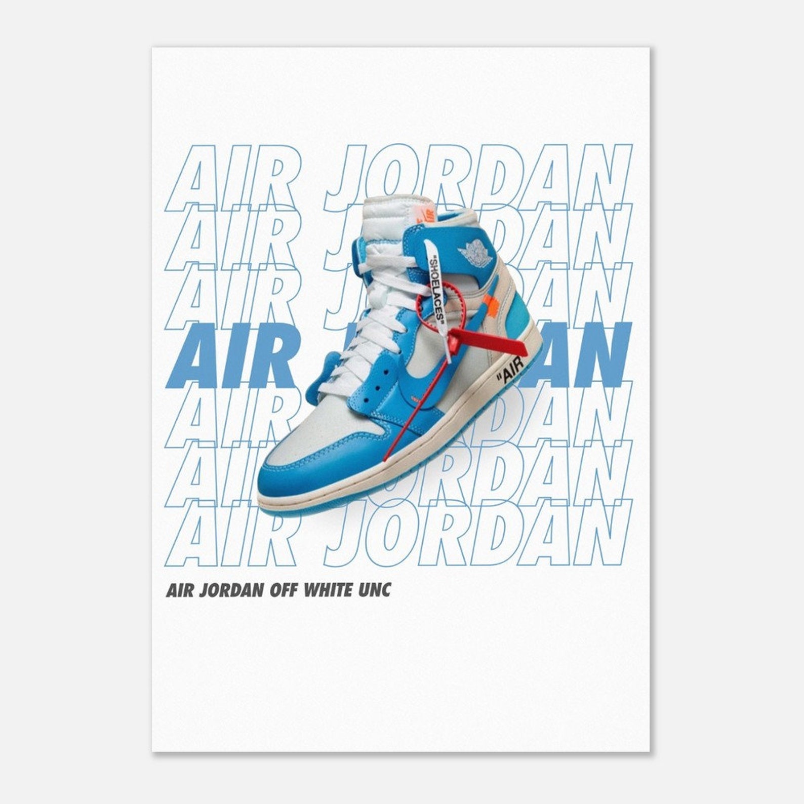 Air Jordan UNC off White Poster - Etsy