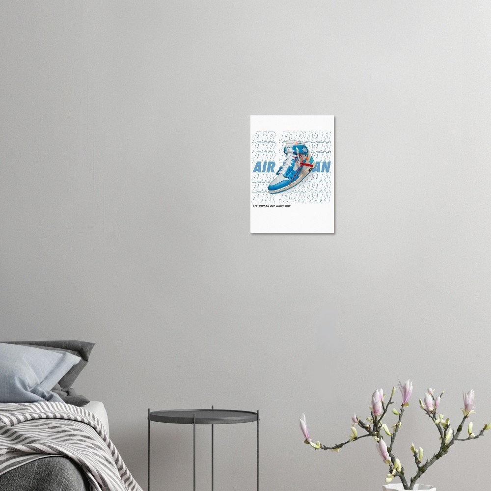 Air Jordan UNC off White Poster - Etsy
