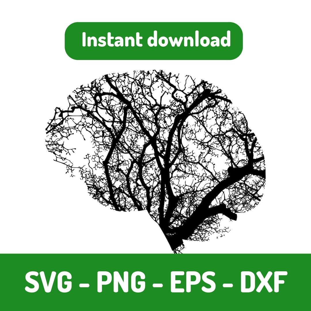Tree Brain Shape, Vector SVG, Transparent PNG - Etsy