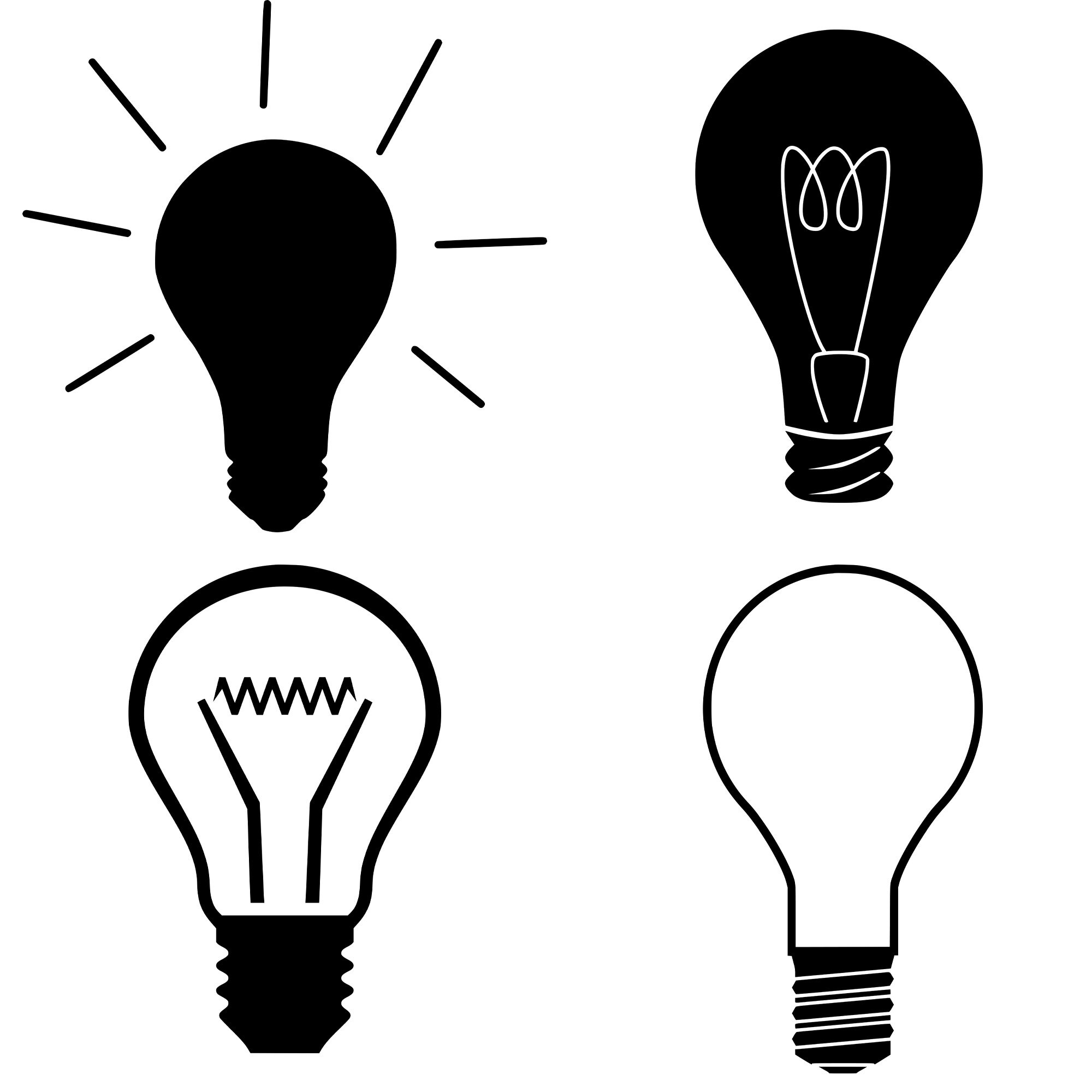 7 Light Bulbs Bundle, Printable PNG, SVG, .eps, .dxf - Etsy