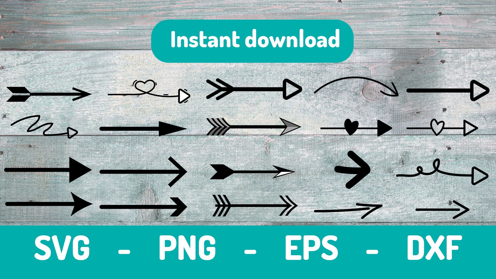 Arrow SVG Bundle of 20 Unique Arrows, PNG, Dxf, Eps - Etsy