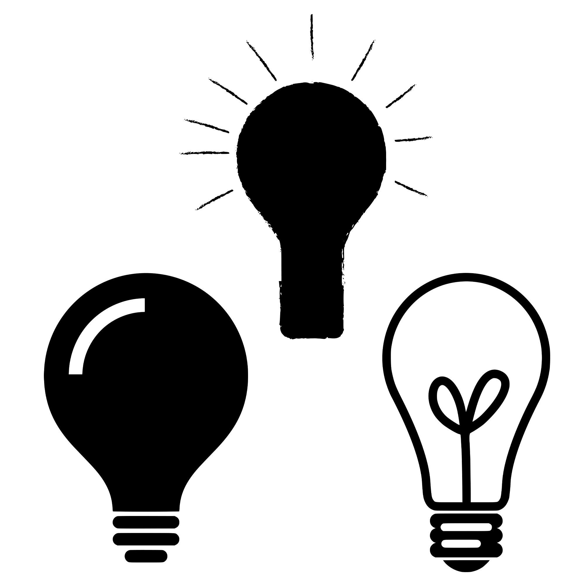 7 Light Bulbs Bundle, Printable PNG, SVG, .eps, .dxf - Etsy