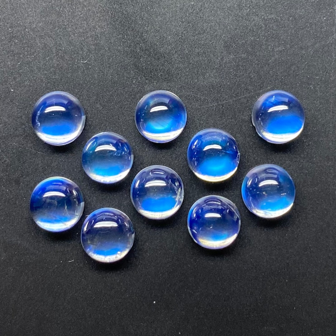 Buy 5mm Moonstone Round Cab | AAA+ Quality Blue Moonstone | Blue ...