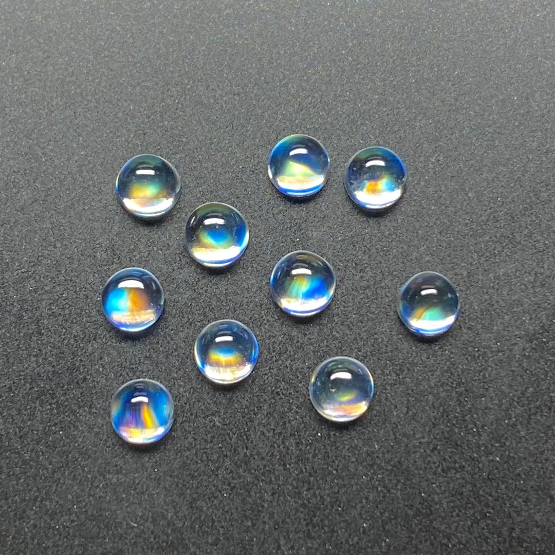 3mm Moonstone Round Cab | AAA+ Quality Blue Moonstone | Blue Moonstone ...