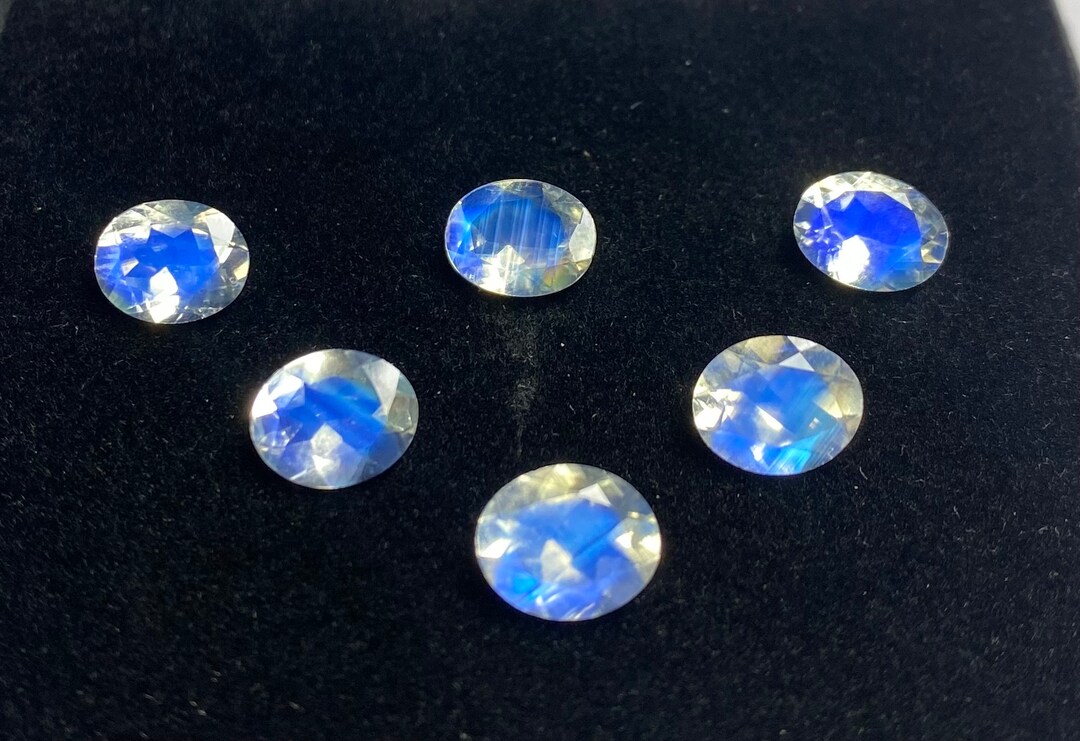 AAA Blue Moonstone Gemstone | 8x10mm Oval Faceted, Natural - Etsy