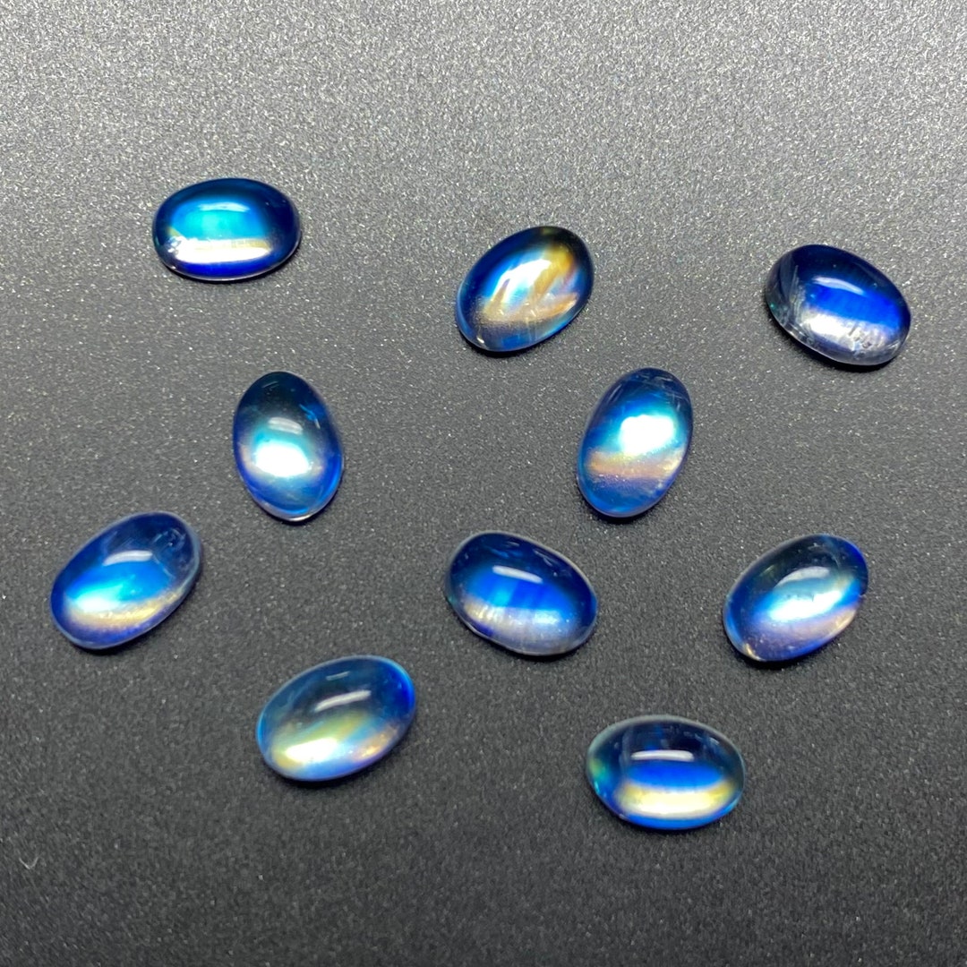 4x6mm Moonstone Oval | Rainbow Moonstone | AAAA++ Quality Blue ...