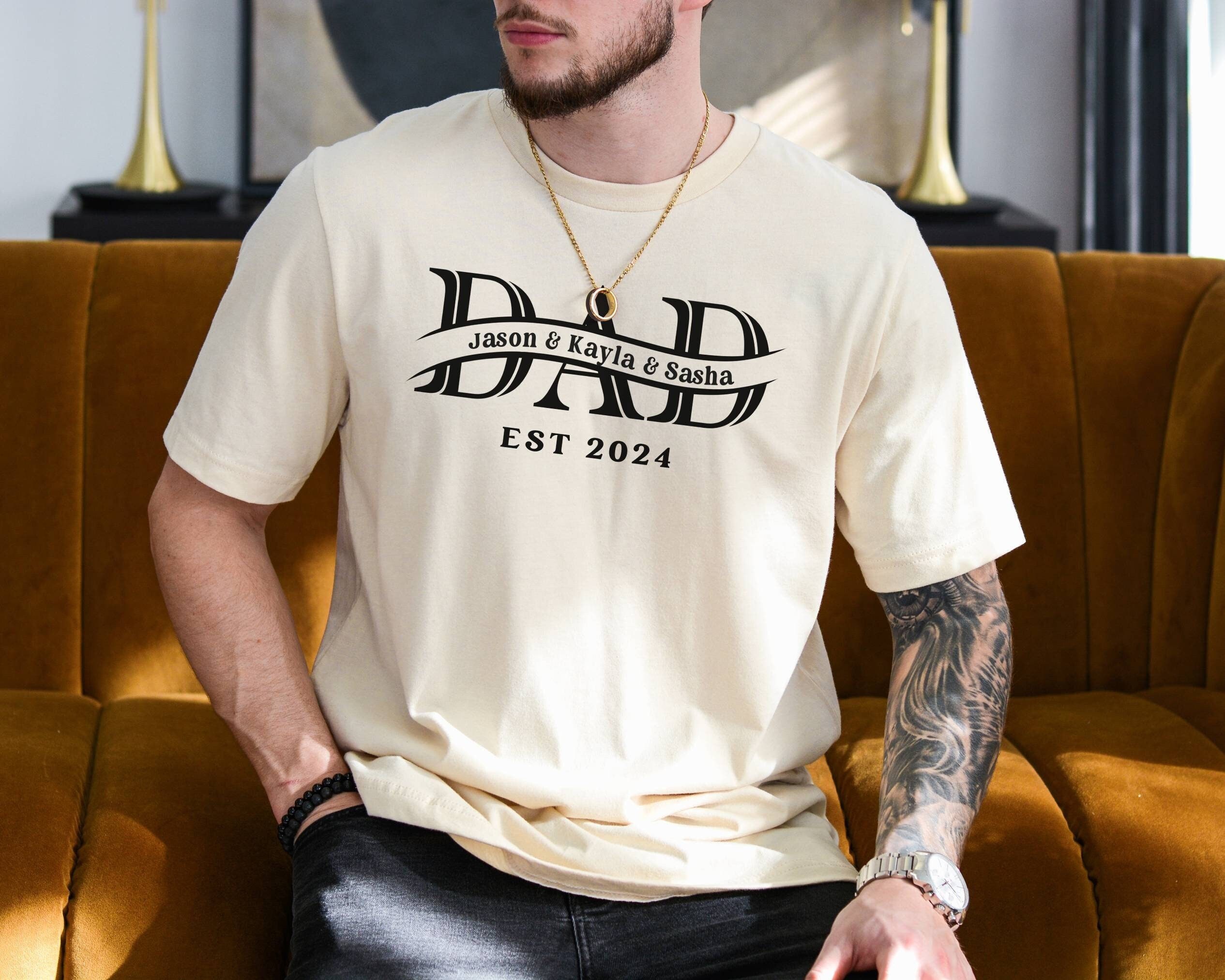 Custom Dad Shirt With Kids Names, Custom Dad Shirt, Fathers Day Shirt ...