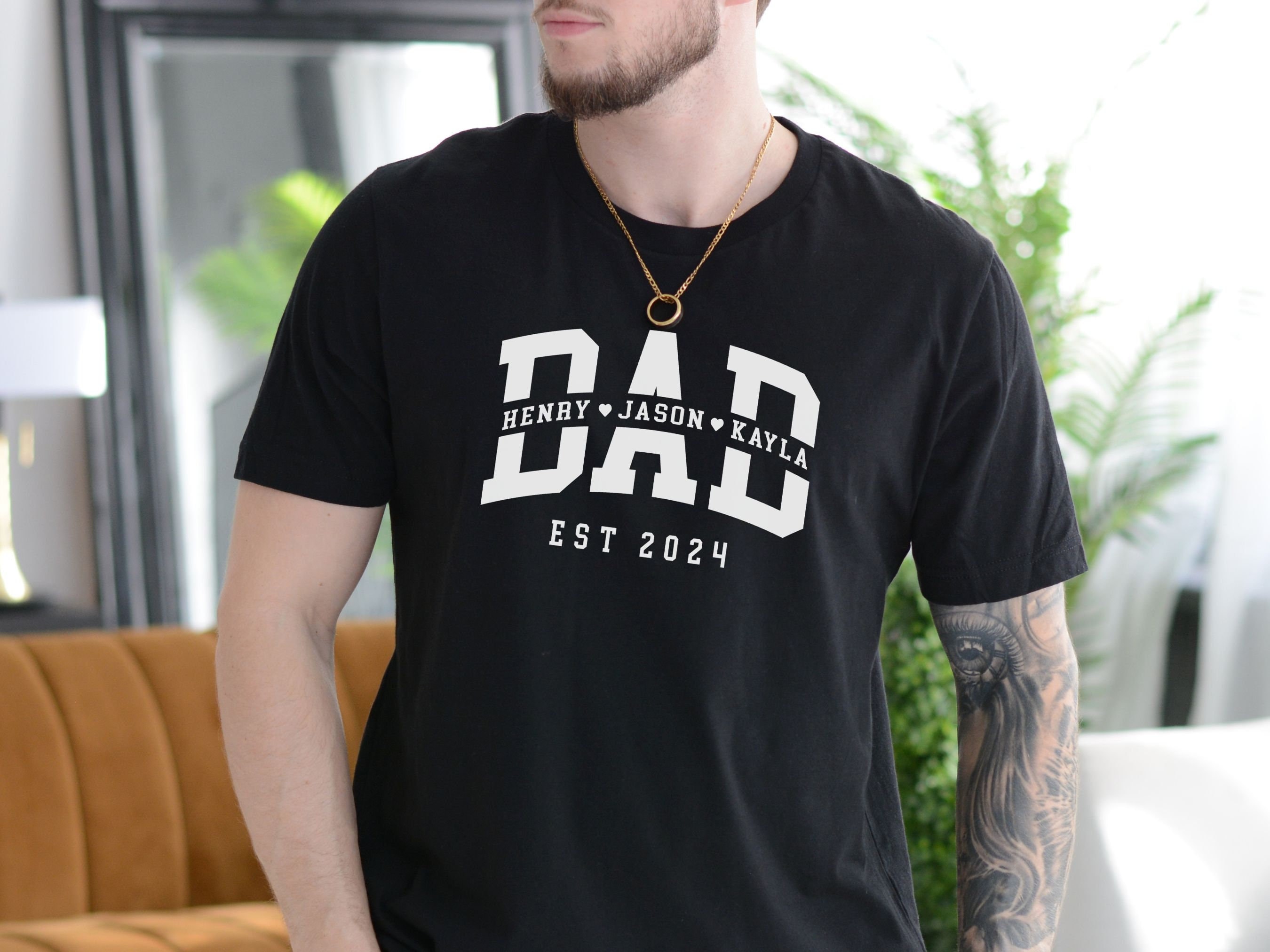 Custom Dad Shirt With Kids Names, Custom Dad Shirt, Fathers Day Shirt ...