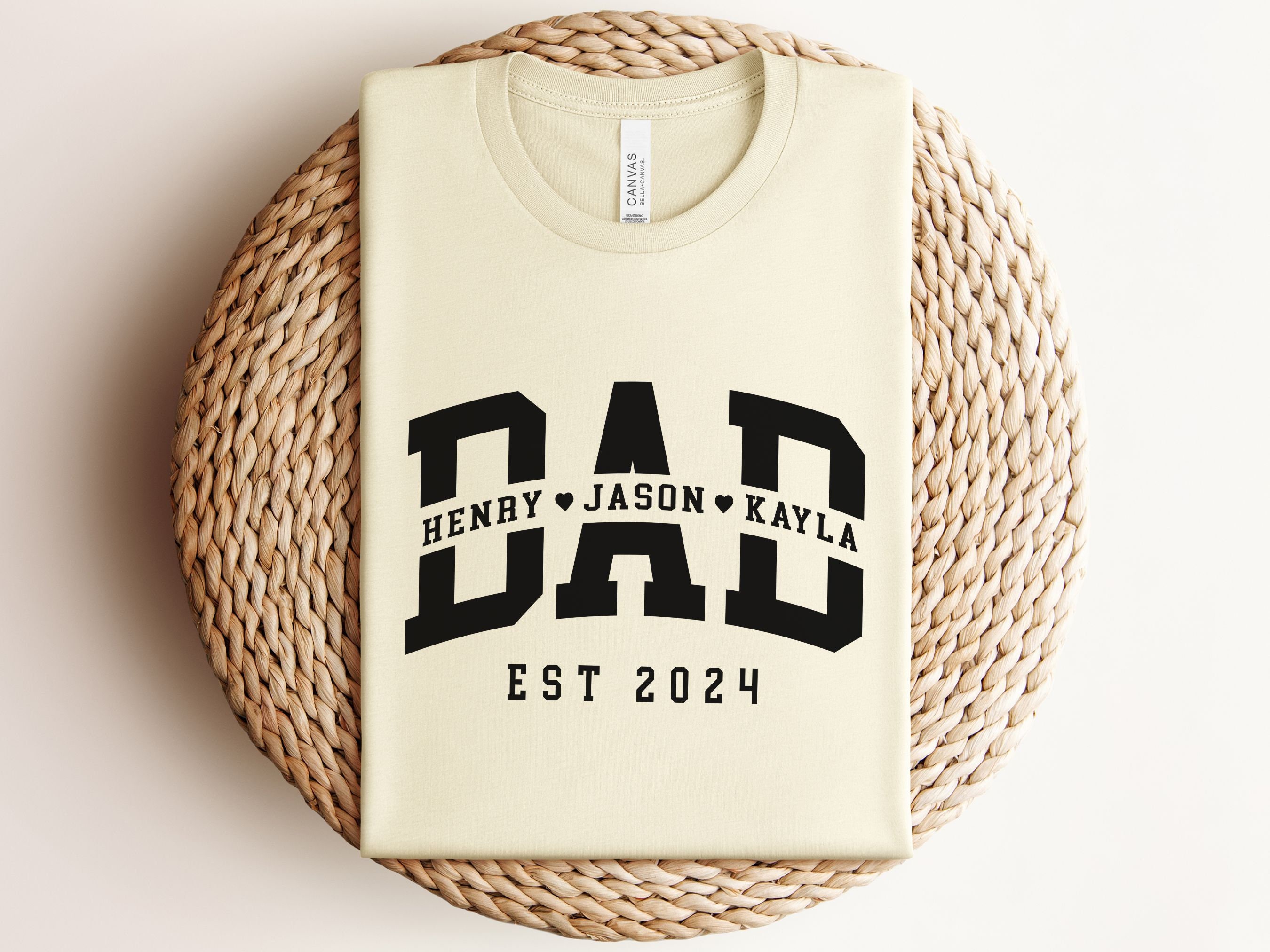 Custom Dad Shirt With Kids Names, Custom Dad Shirt, Fathers Day Shirt ...