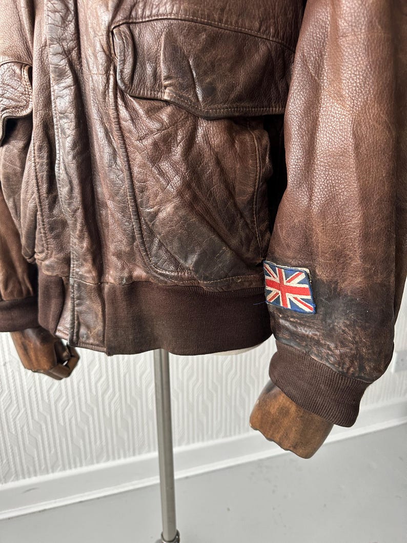 Brown Century A-2 Aviation Leather Jacket Vintage 80's - XL - Etsy