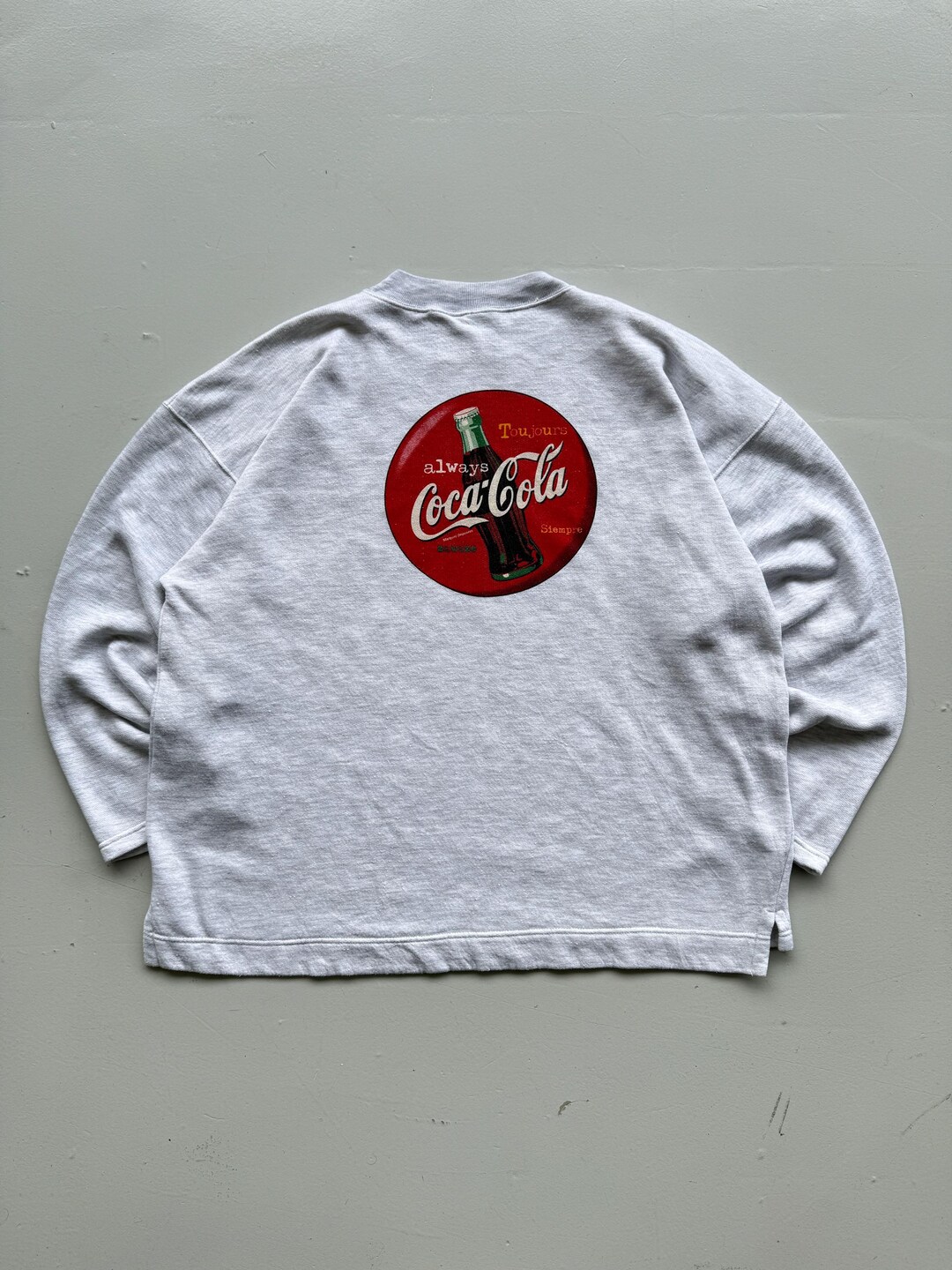Grey Coca Cola 90's Vintage Graphic Sweatshirt Jumper - XL - Etsy