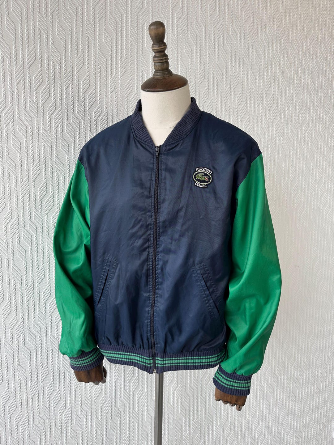 Navy Green Chemise Lacoste 80's Bomber Jacket - Large - Etsy