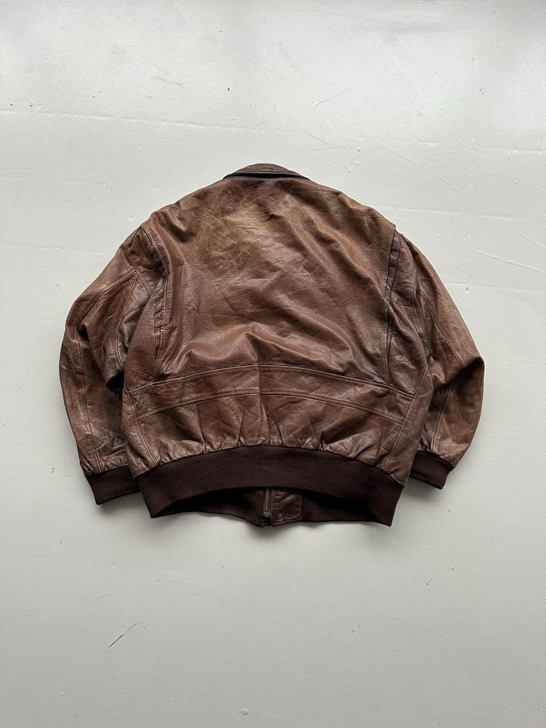 Brown Century A-2 Aviation Leather Jacket Vintage 80's - XL - Etsy