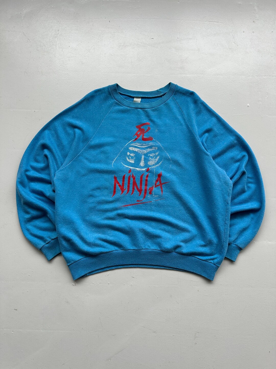 Light Blue Ninja 90's Vintage French Graphic Sweatshirt Jumper - XL - Etsy