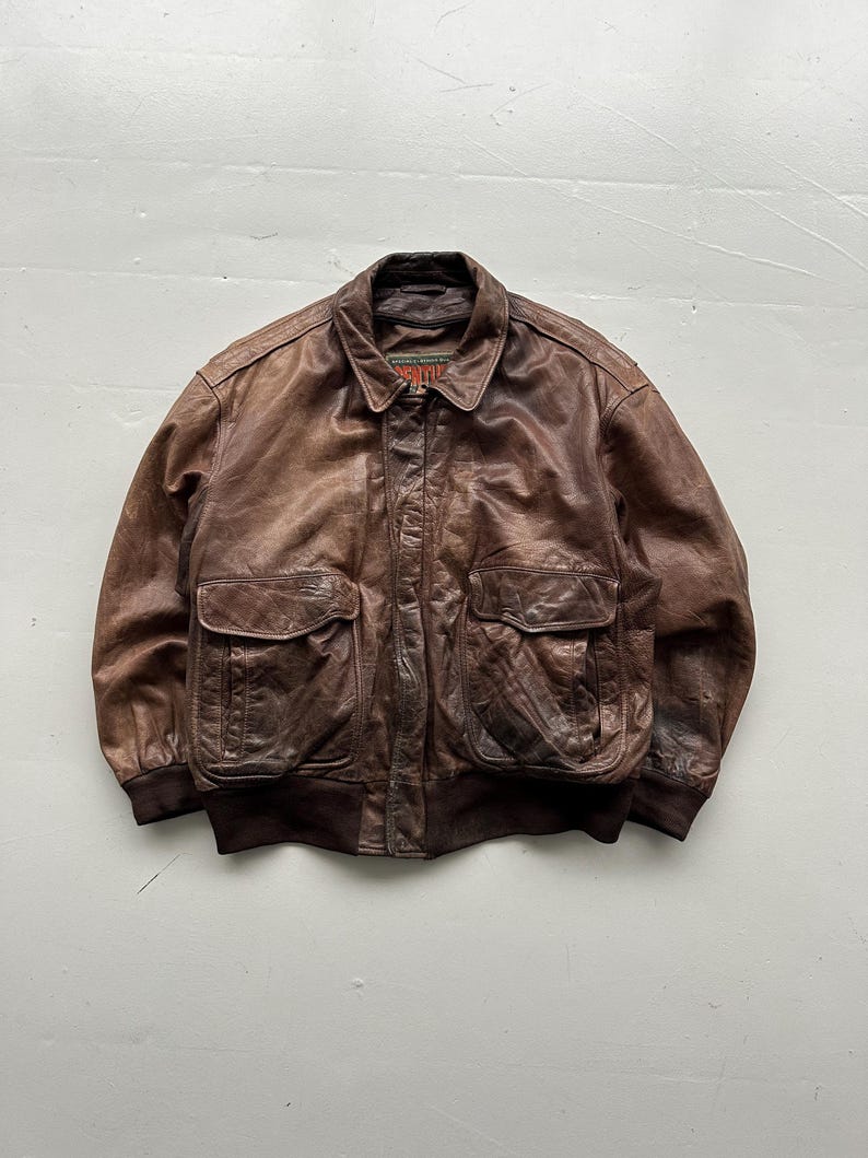Brown Century A-2 Aviation Leather Jacket Vintage 80's - XL - Etsy