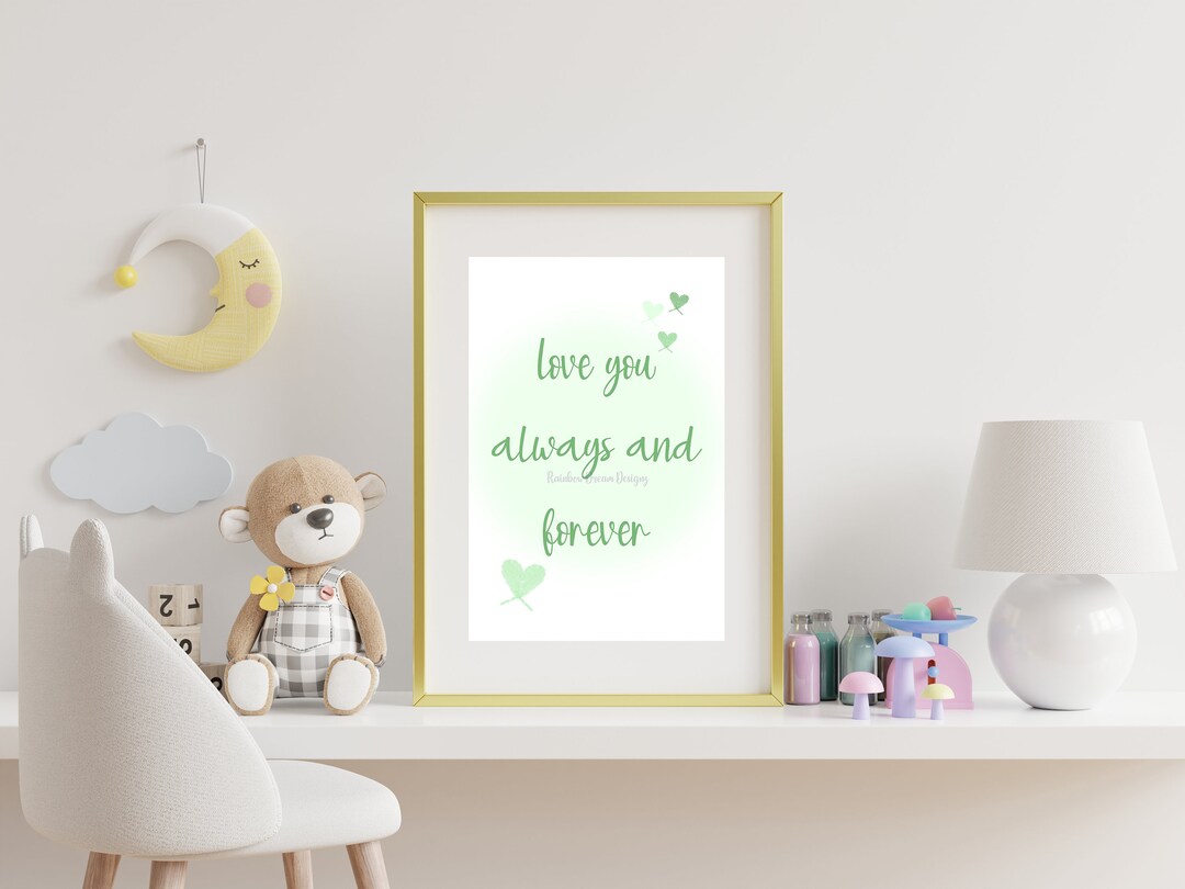 Love You Always & Forever Cursive Wall Print - Etsy