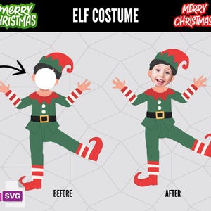 Christmas Add Your Own Photo Face, DIY Elf Yourself PNG Bundle, Elf ...