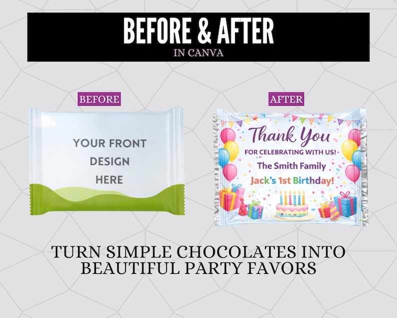 Chocolate Wrapper Templates Bundle, Canva Editable (digital Download ...