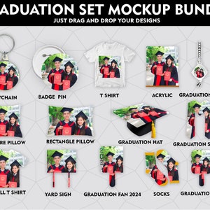 Graduation Mockup, Canva Graduation Gift Set Mockup Bundle, Graduation ...