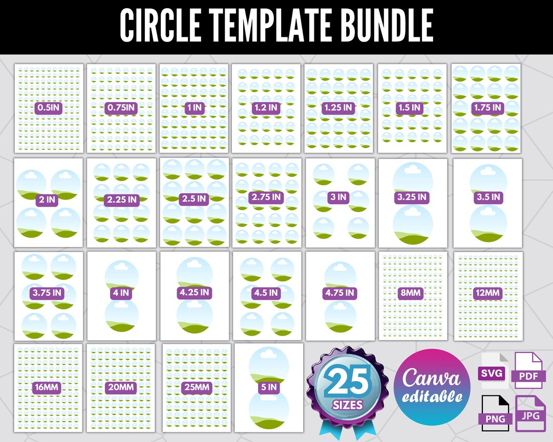 Circle Template Bundle, Circle Template Svg, Multipurpose Labels ...