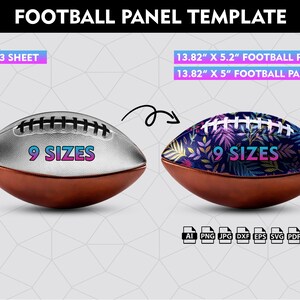Football Panel Template, DIY Custom Photo Ball Wrap, Football Ball ...