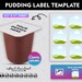 Pudding Top Label Template, Wrapper, Canva Editable, Canva Frame ...