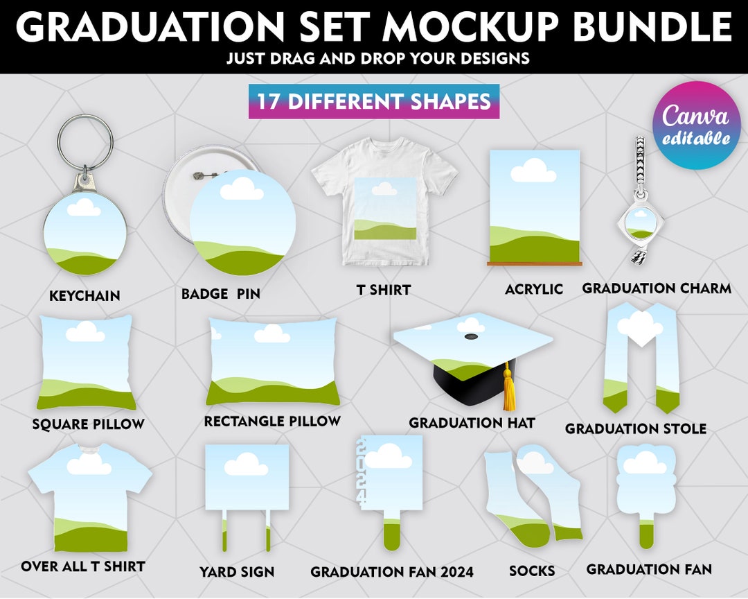Graduation Mockup, Canva Graduation Gift Set Mockup Bundle, Graduation ...