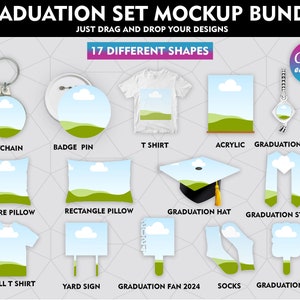 Graduation Mockup, Canva Graduation Gift Set Mockup Bundle, Graduation ...