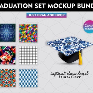Graduation Mockup, Canva Graduation Gift Set Mockup Bundle, Graduation ...