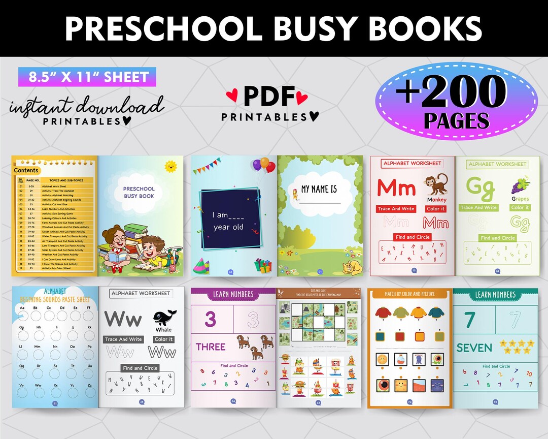Busy Book Printable, Toddler Learning Binder, Homeschool Resources ...