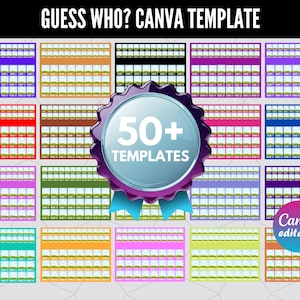 Custom Guess Who Game, 16 Editable Canva Templates (digital Download ...