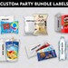 4 Custom Party Favor Bundle, Custom Party Favors, Custom Birthday ...