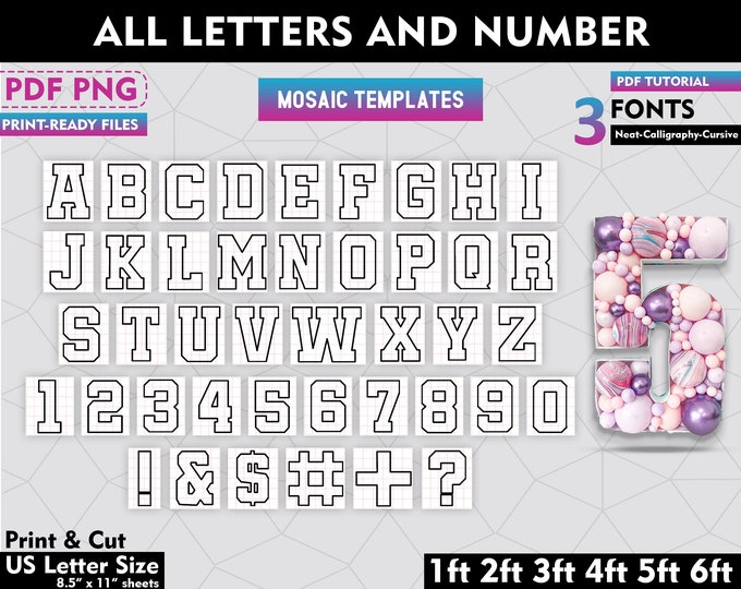 Mosaic Initials - Etsy