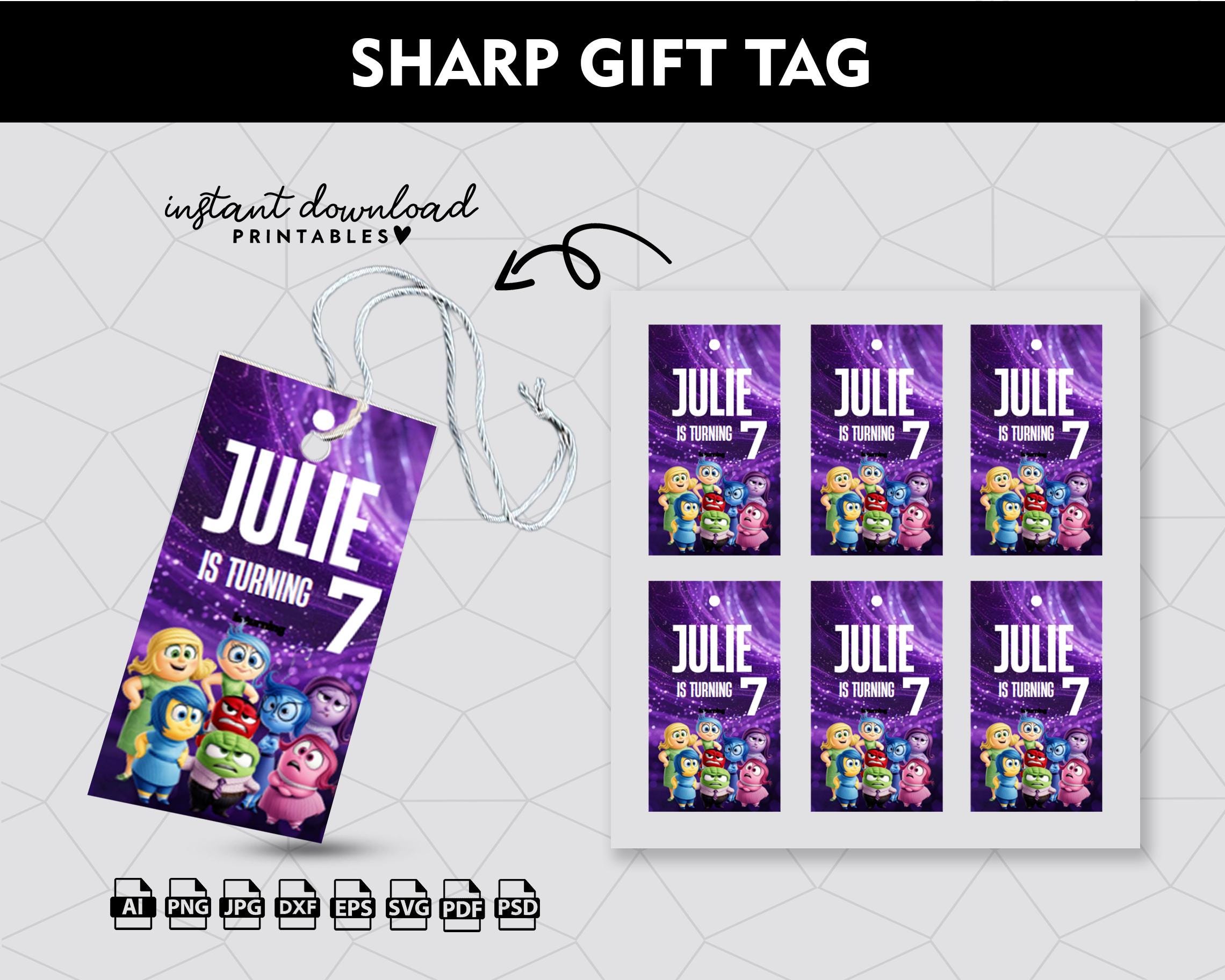 Inside Out Birthday Party Favor Bundle, Custom Labels (digital Download ...