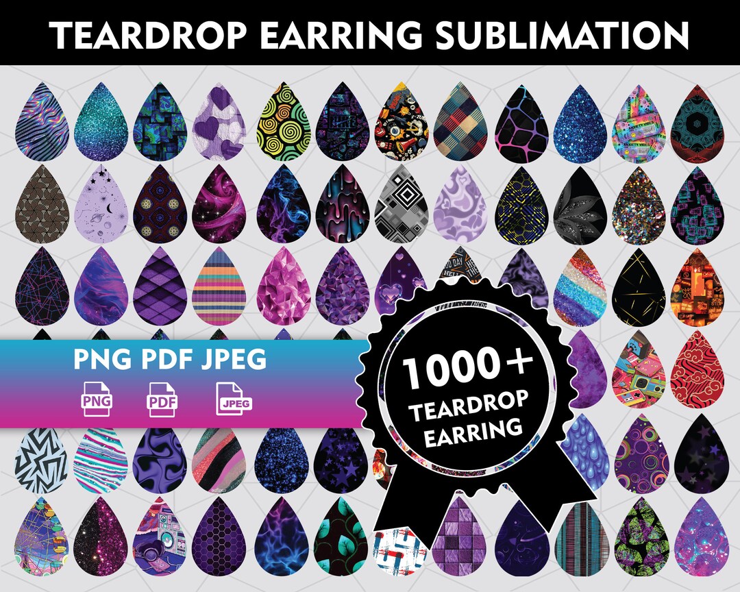 Teardrop Earring Sublimation CANVA Template, Sublimation Earring ...