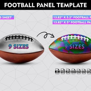 Football Panel Template, DIY Custom Photo Ball Wrap, Football Ball ...