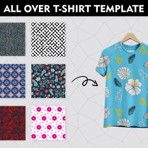 All Over T-shirt Template, T-shirt Design Template, All Over T-shirt ...