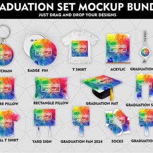 Graduation Mockup, Canva Graduation Gift Set Mockup Bundle, Graduation ...