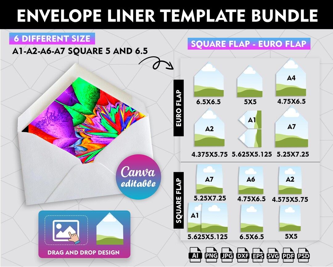 Editable Envelope Liner Template: DIY Wedding Insert (instant Download ...